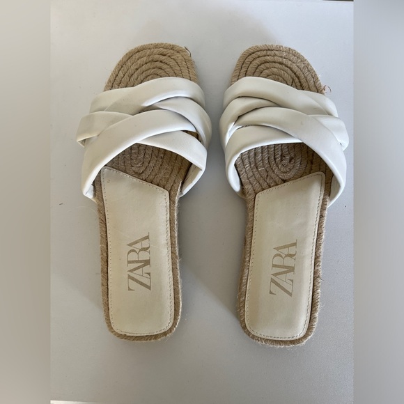 Zara | Shoes | Zara Whiten Woven Sandal | Poshmark
